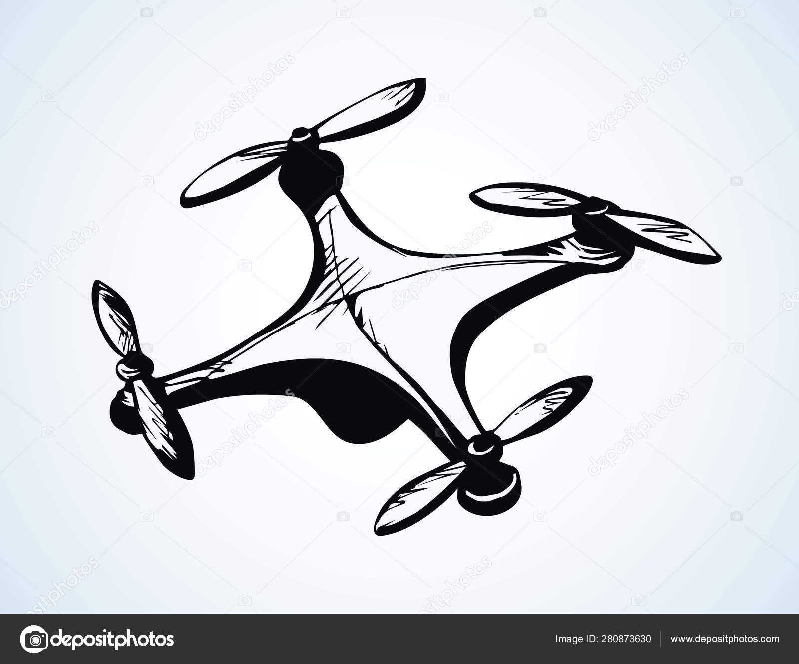 Drone in flight. Vector drawing Stock Vector Image by ©Marinka #280873630