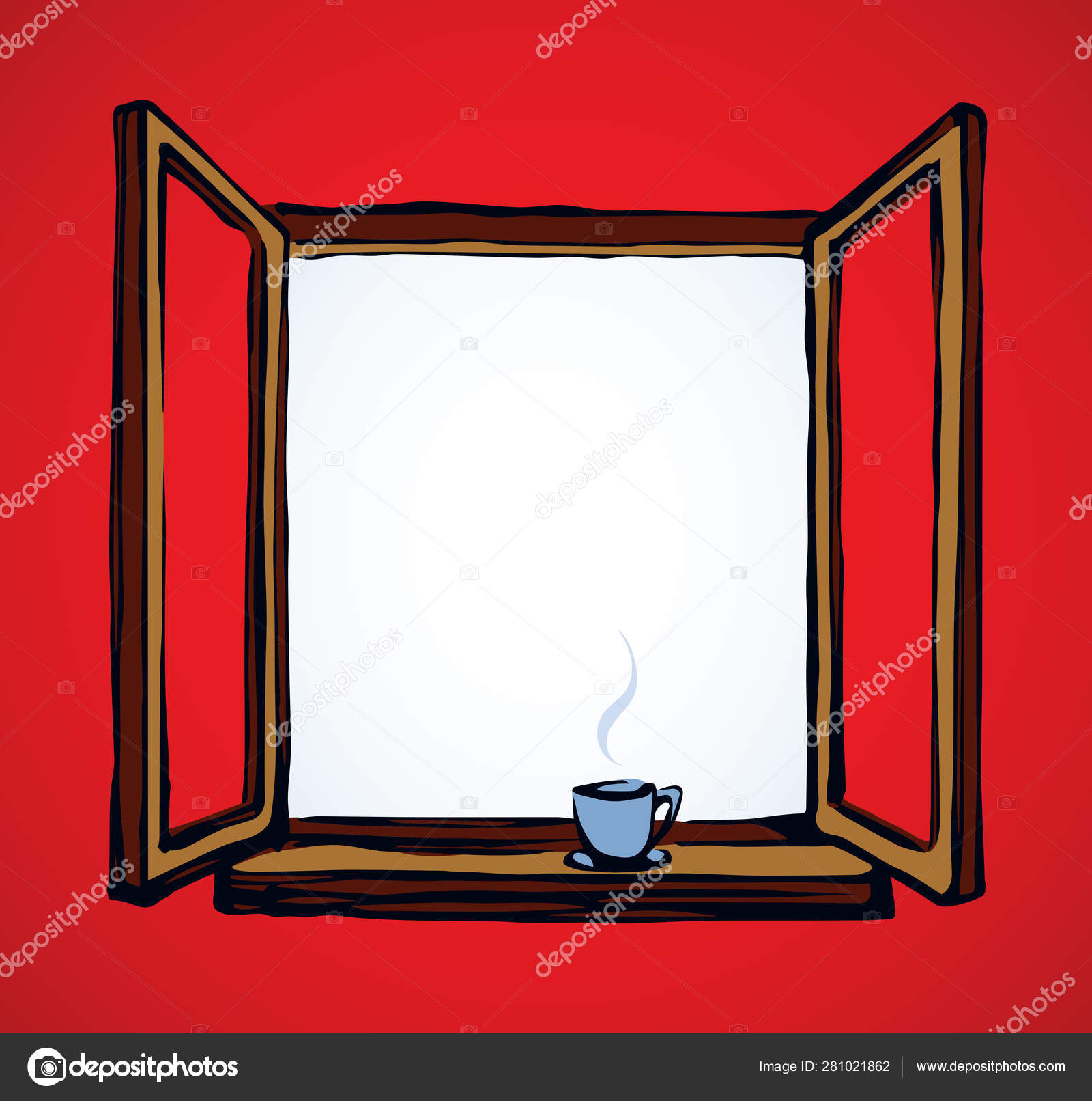 Open window. Vector drawing Stock Vector Image by ©Marinka #281021862