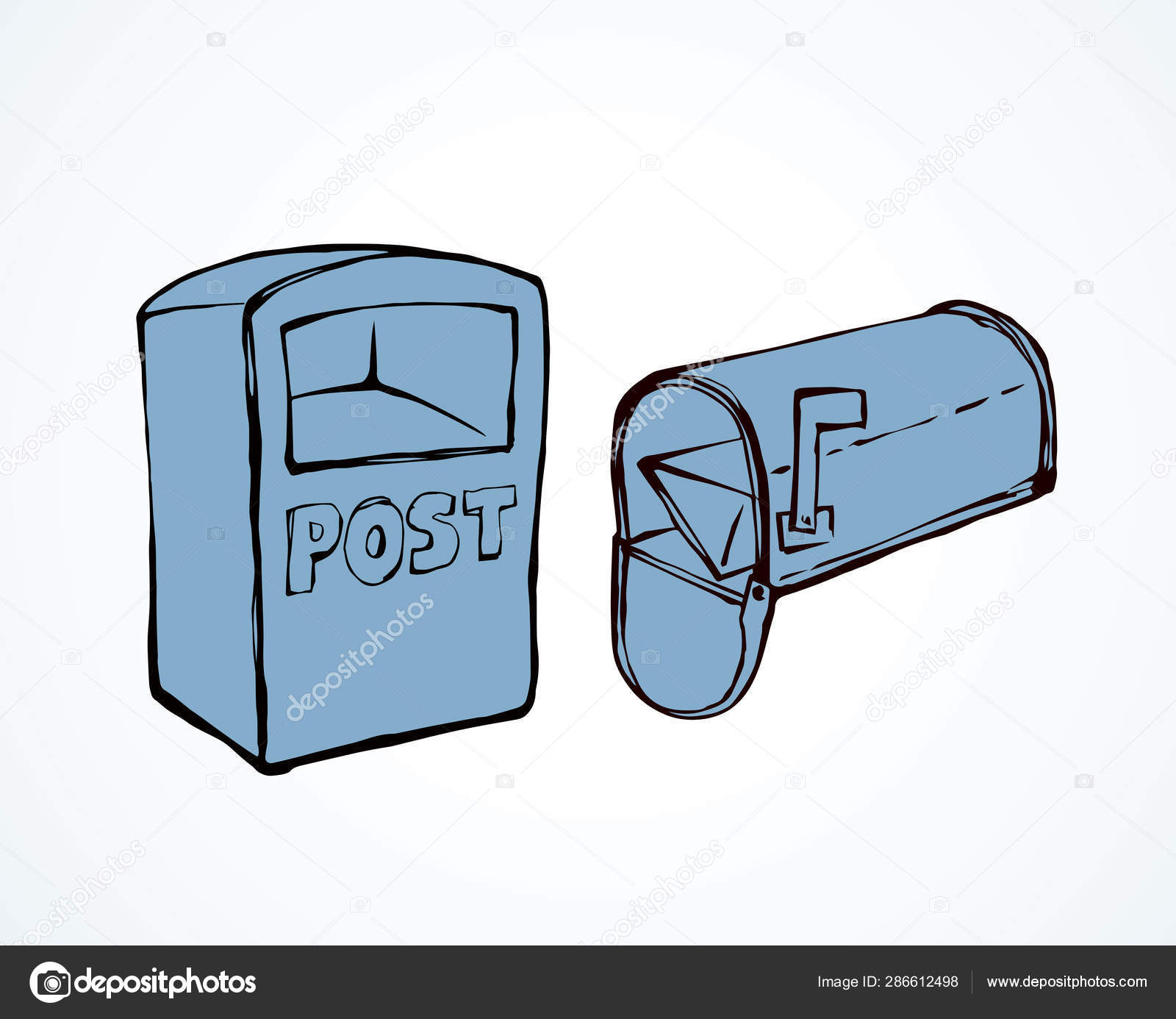 Blue Mailbox Drawing