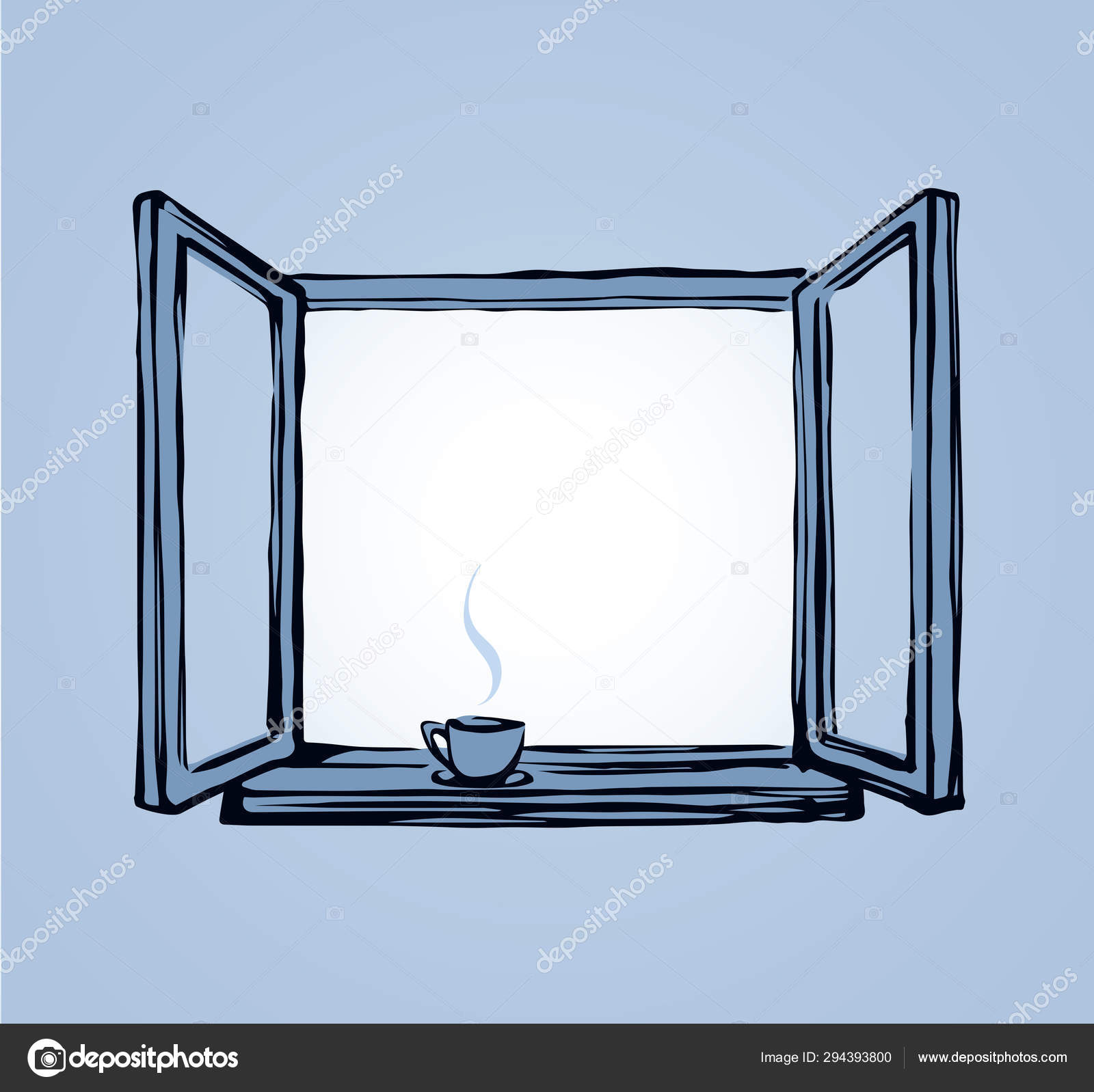 Open window. Vector drawing Stock Vector by ©Marinka 294393800