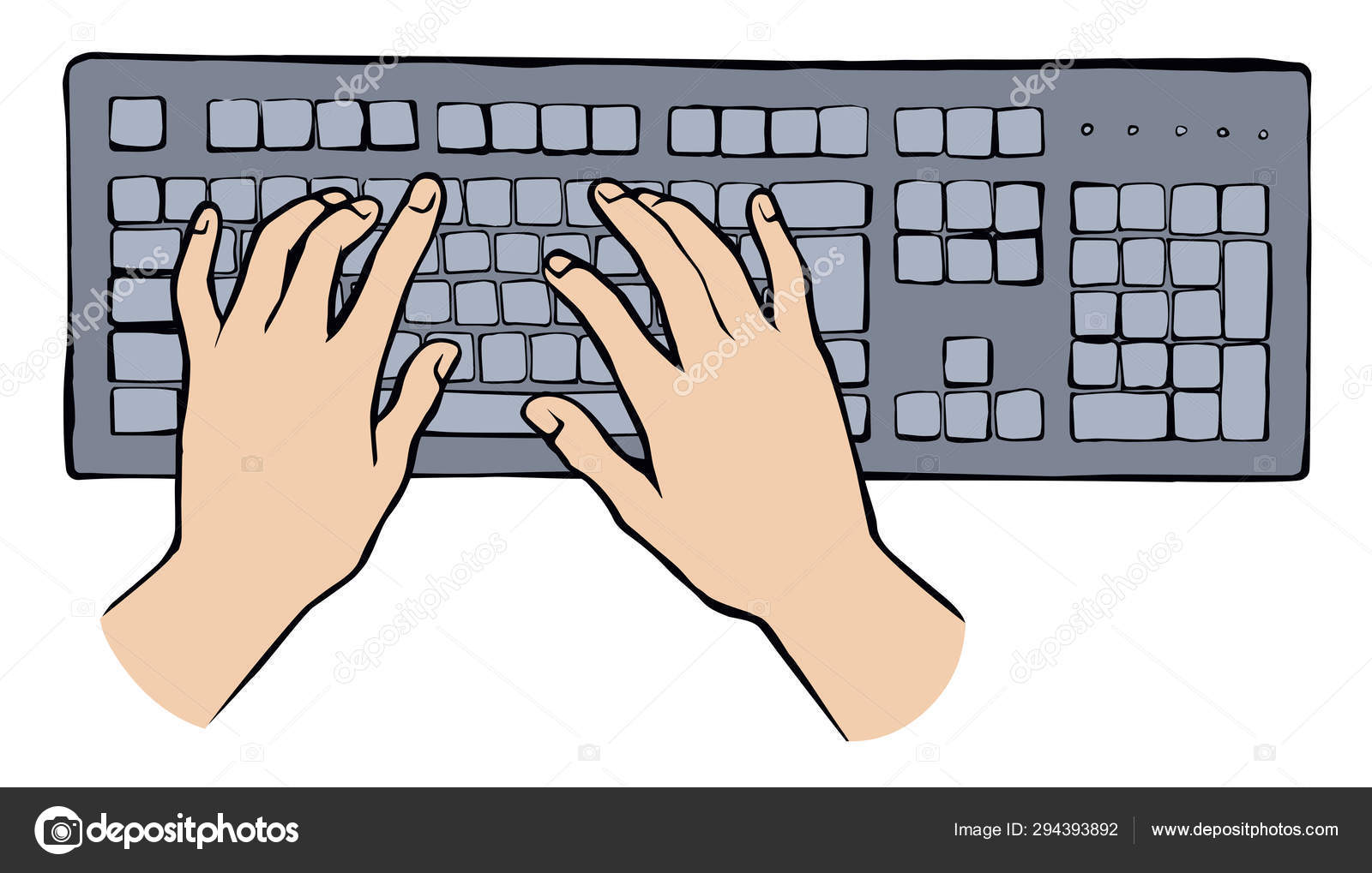 Las manos en el teclado. Dibujo vectorial Vector de stock por ©Marinka ...