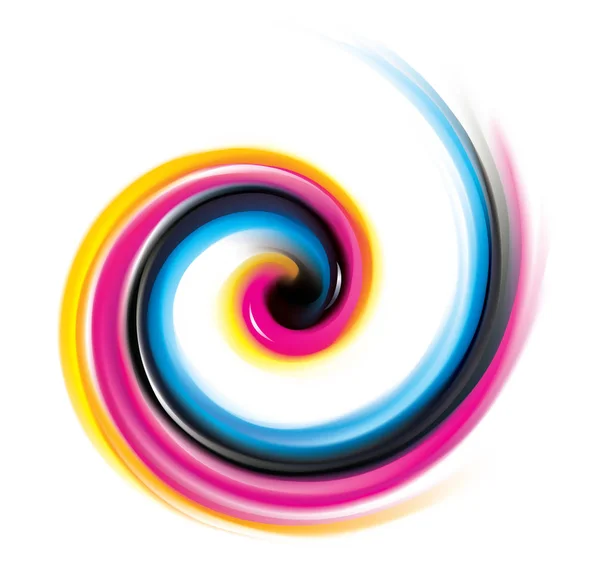 Vector swirl background of primary colors printing process (CMYK Stock ...