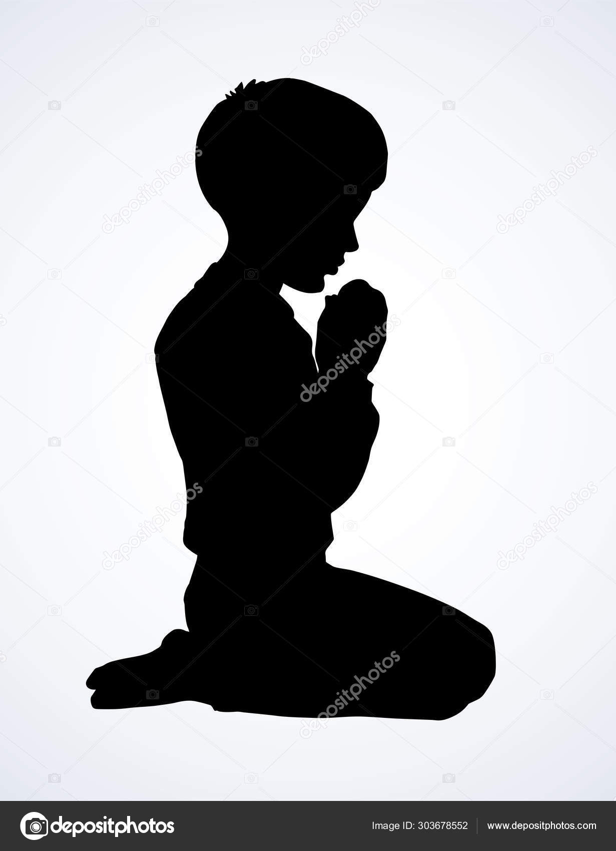 Child Praying Silhouette