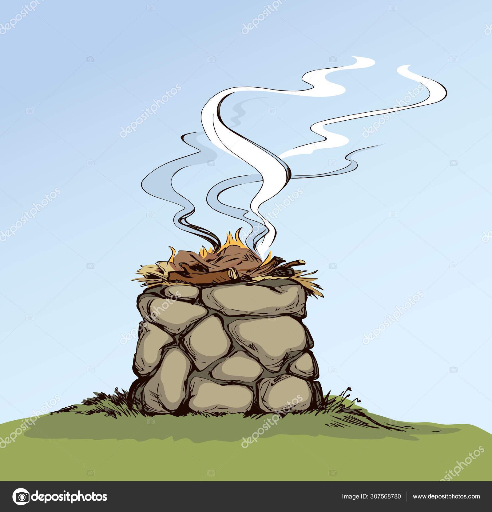 Stone Altar. Vector drawing Stock Vector Image by ©Marinka #307568780