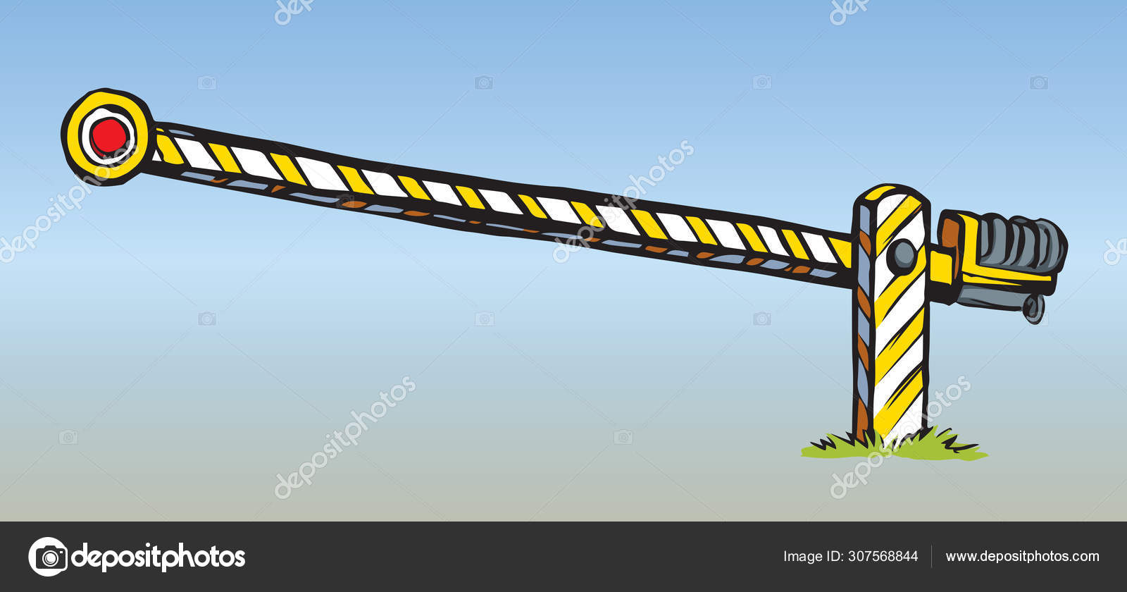 Railroad barrier. Vector drawing Stock Vector by ©Marinka 307568844