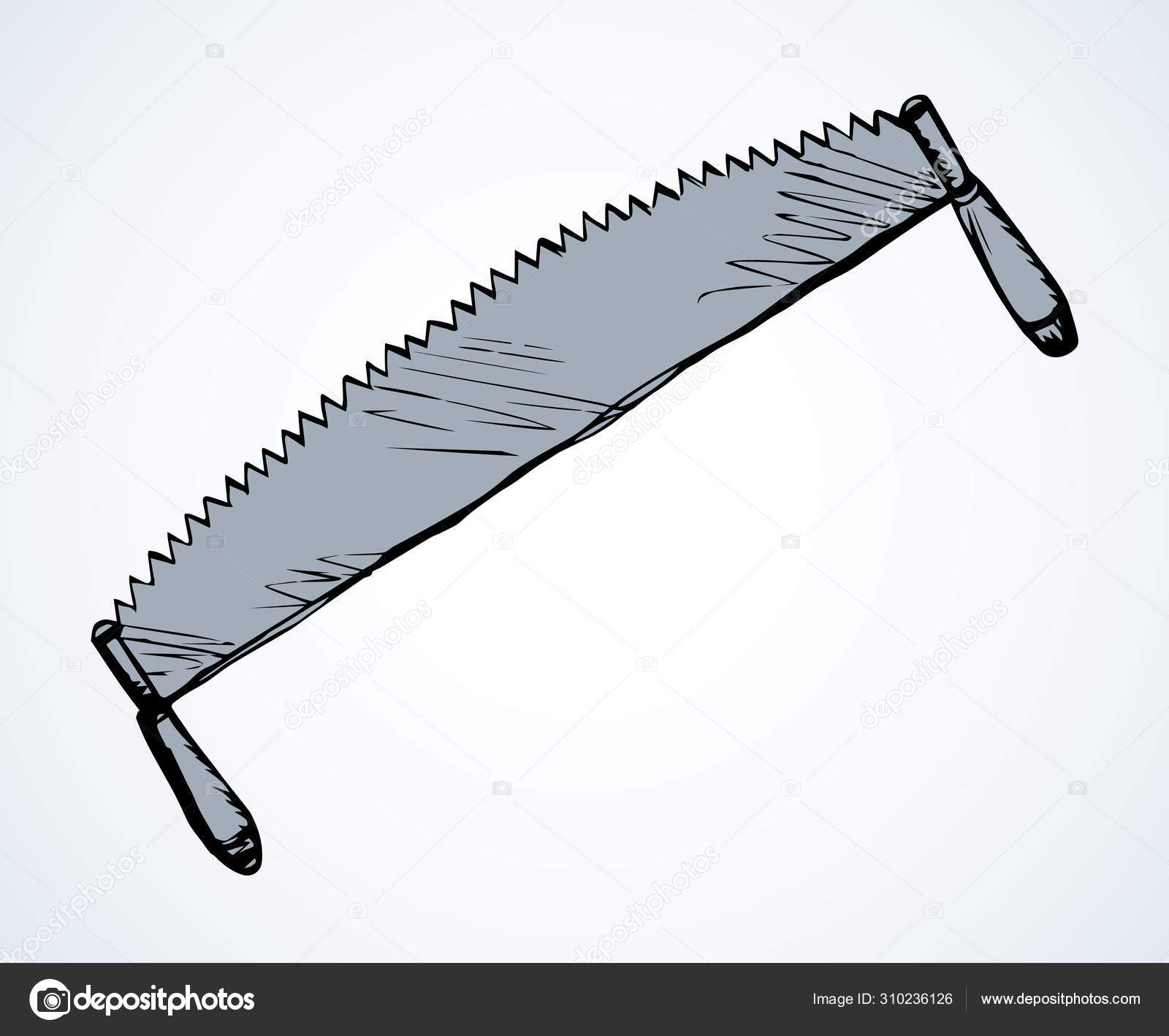 Crosscut Saw Drawing