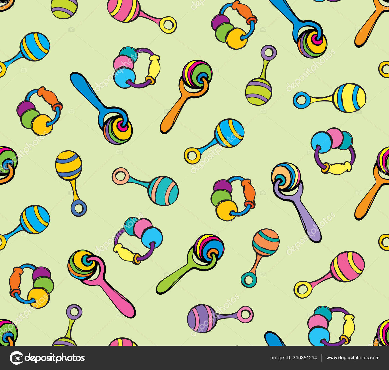 Rattle. Vector drawing Stock Vector Image by ©Marinka #310351214