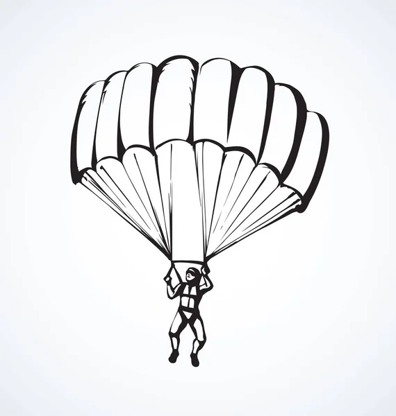 Parachutist outline icon Vector Art Stock Images | Depositphotos