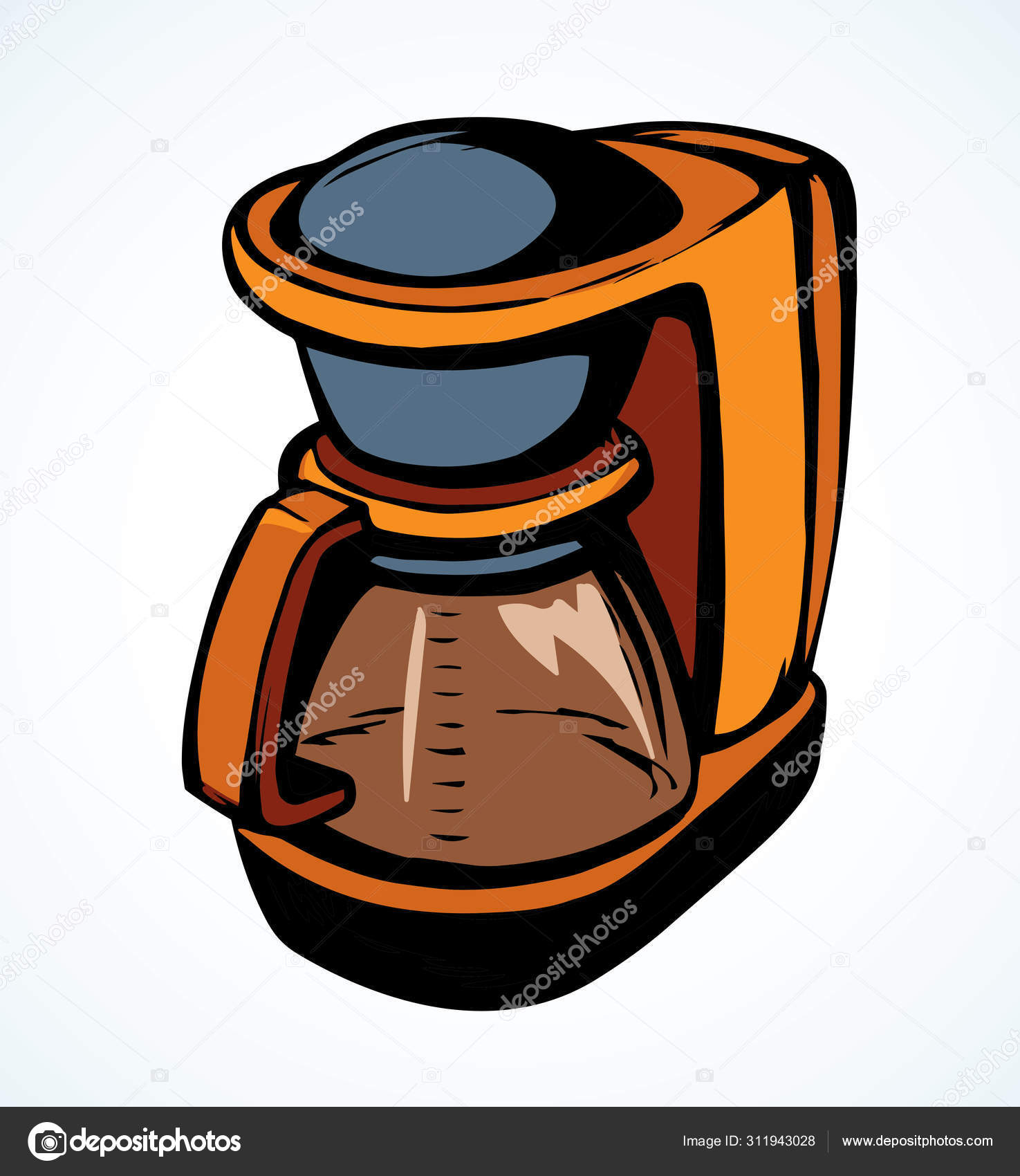 Cafetera. Dibujo vectorial Vector de stock #311943028 de ©Marinka