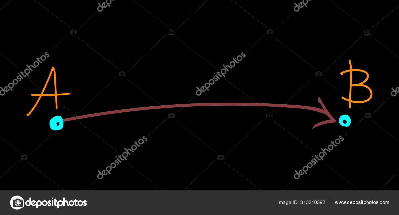 Line from point A to point B. Vector drawing Stock Vector Image by ...