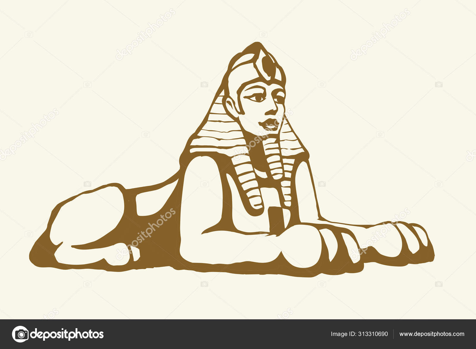 Ancient Egyptian Sphinx Drawing