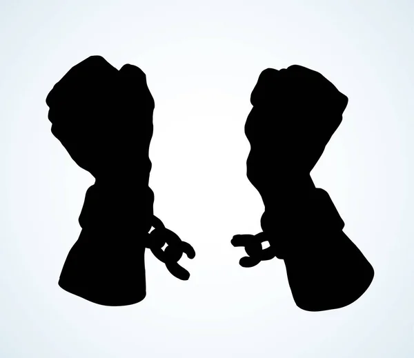 Hands tearing shackles. Vector drawing Stock Vector Image by ©Marinka ...