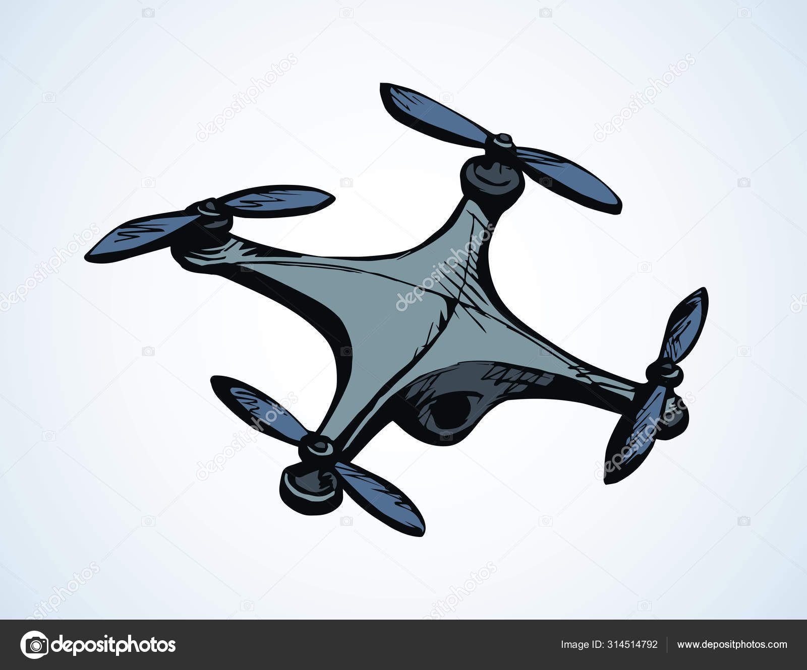 Drone in flight. Vector drawing Stock Vector Image by ©Marinka #314514792