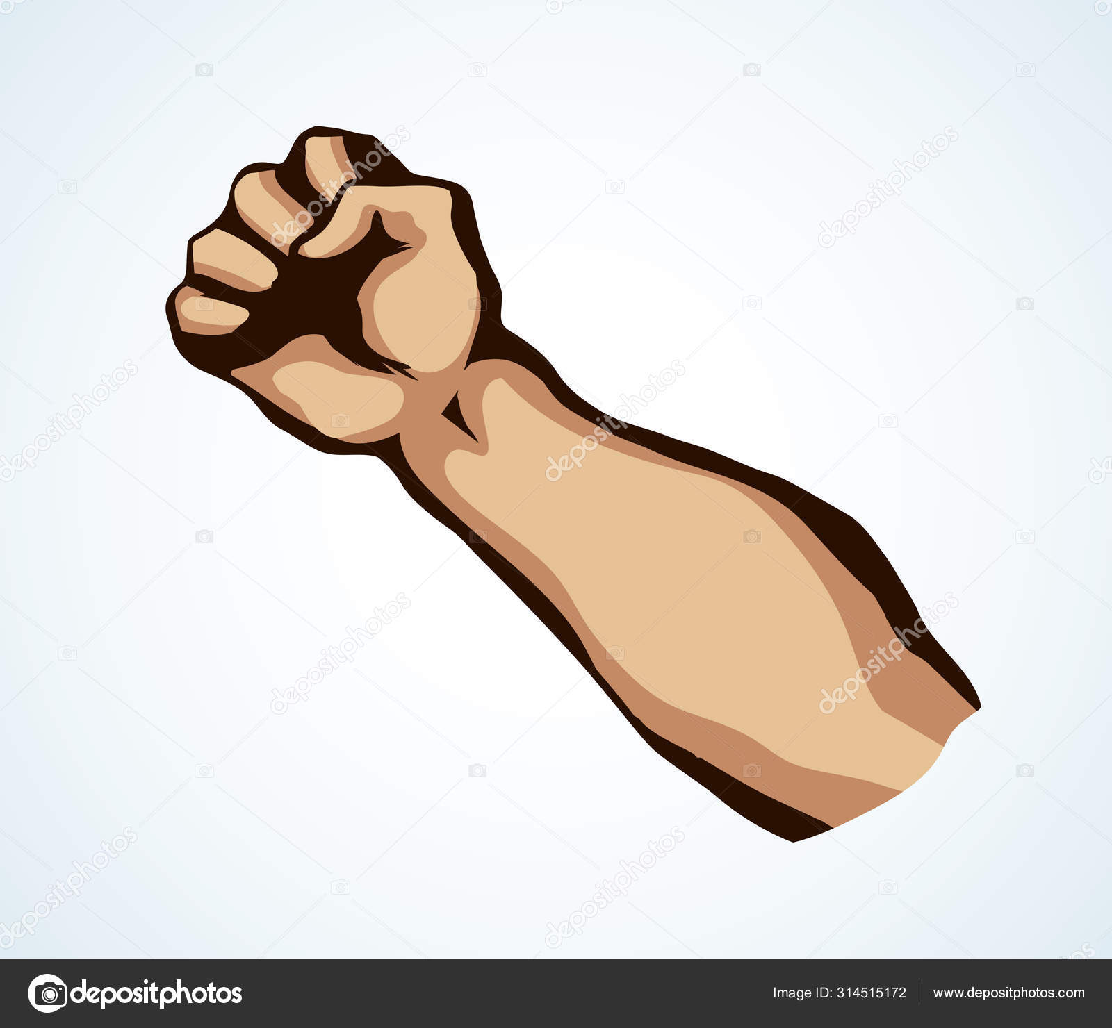 Superman's hand with an elongated fist. Vector drawing Stock Vector ...