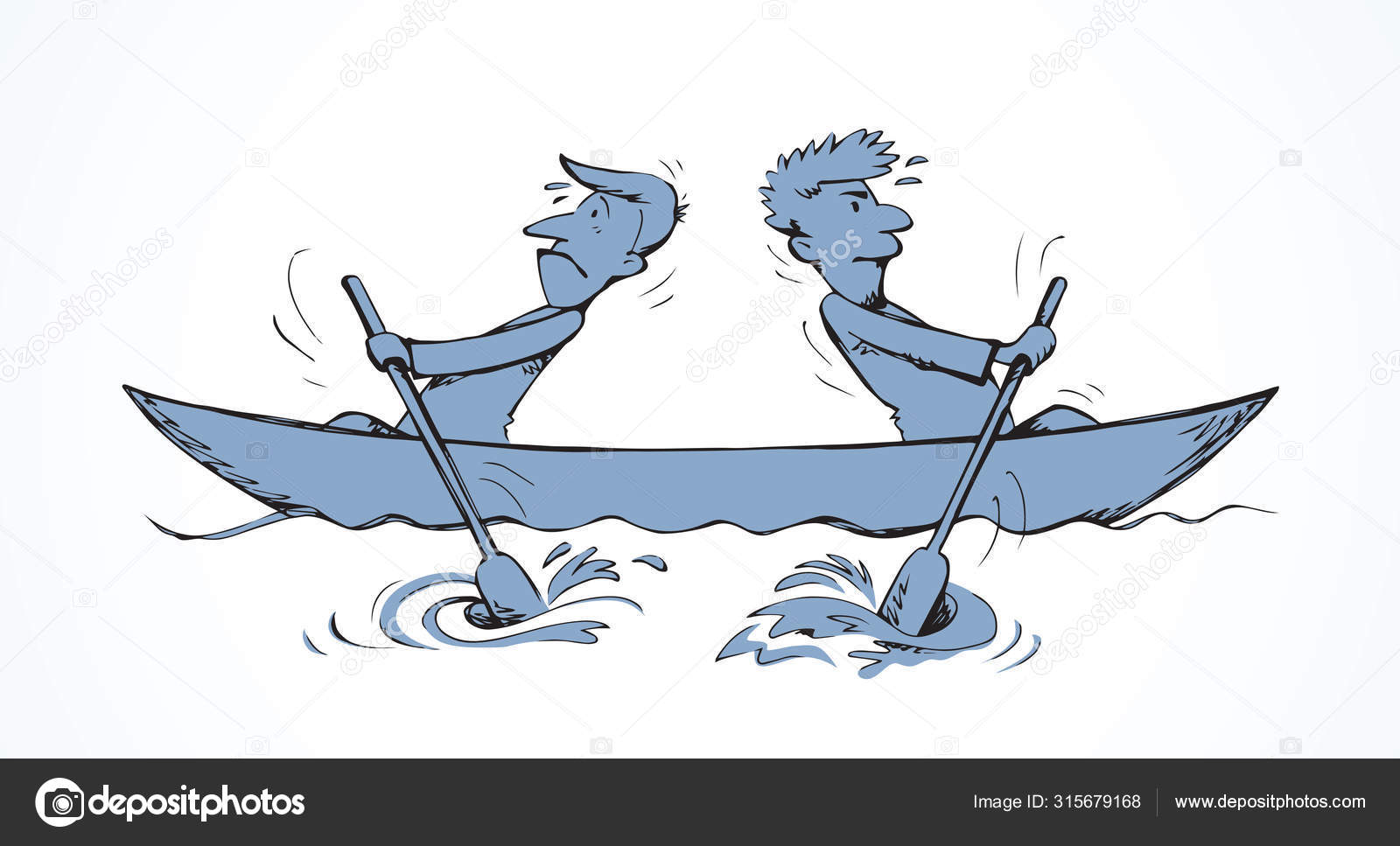 Remar en diferentes direcciones. Dibujo vectorial vector, gráfico ...