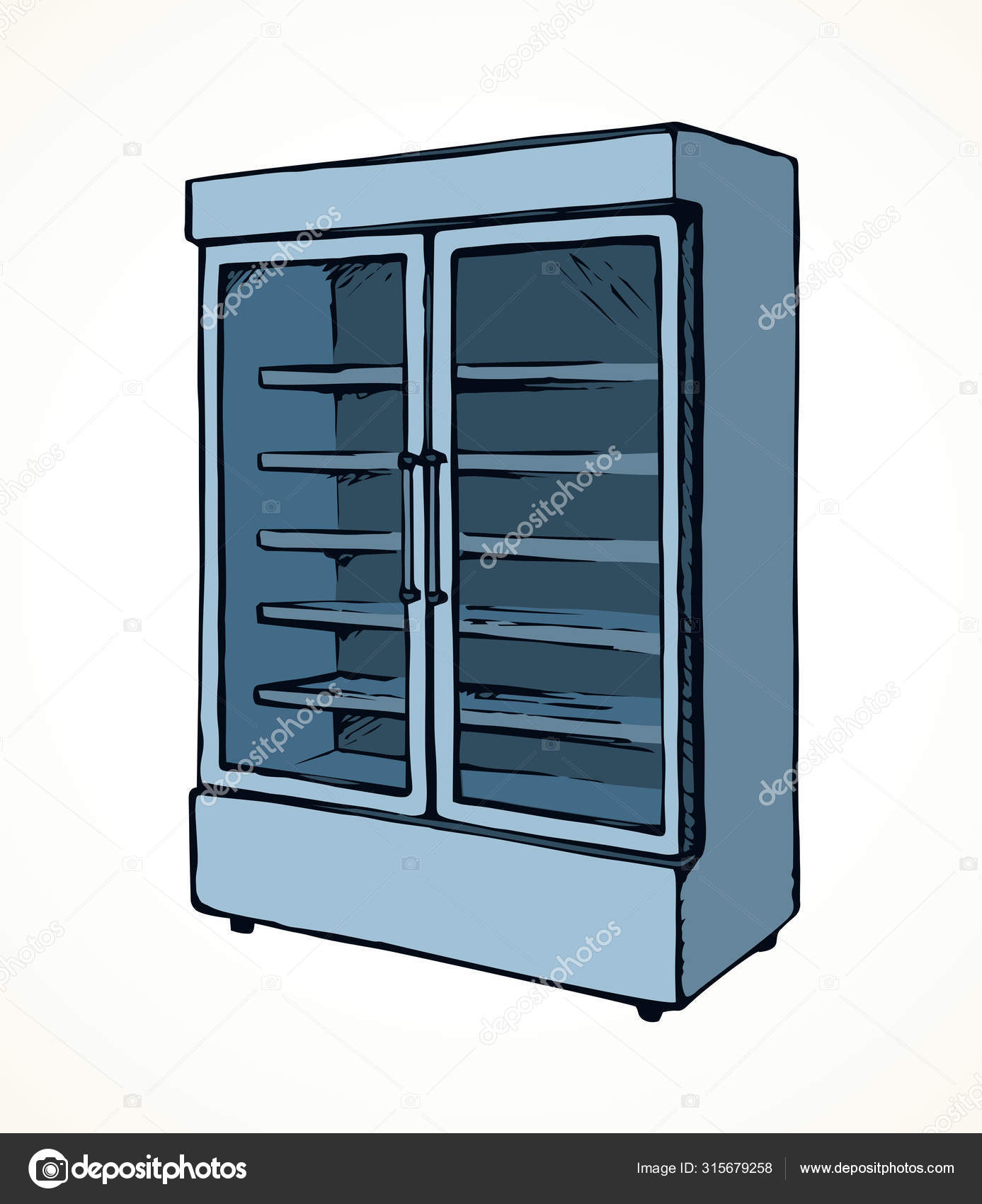 Freezer to store. Vector drawing Stock Vector Image by ©Marinka #315679258