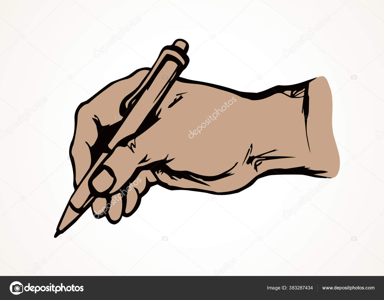 Closeup View Human Author Memo Icon Woman Arm Record Greet Stock Vector ...
