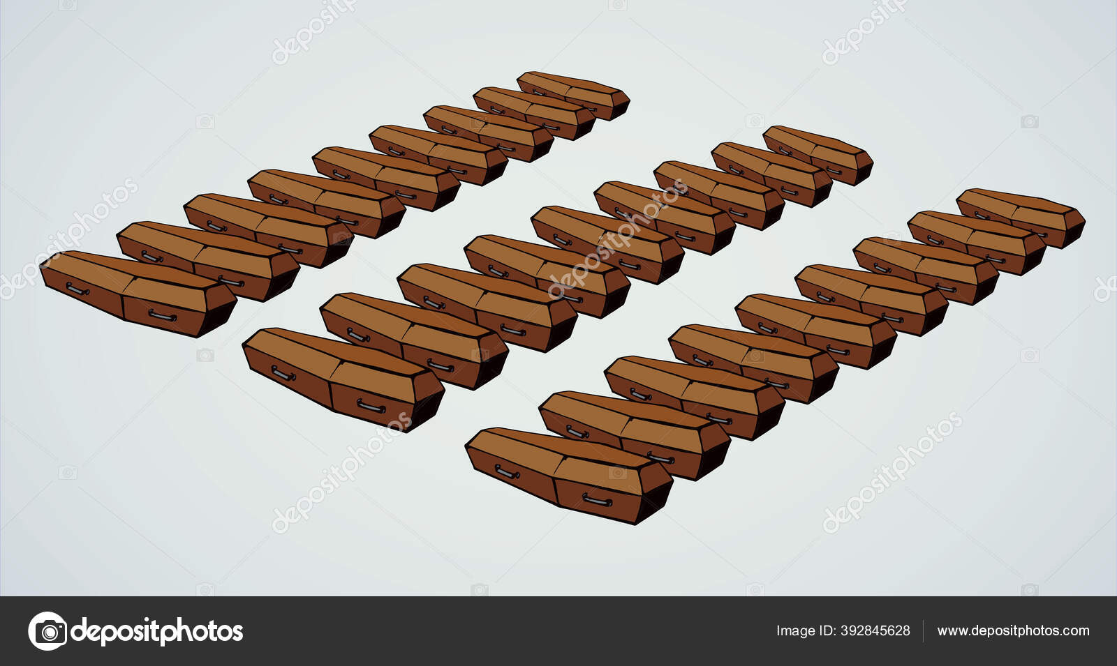 New Morgue Cadaver Black Close Cover Chest Bed Crate White Stock Vector ...