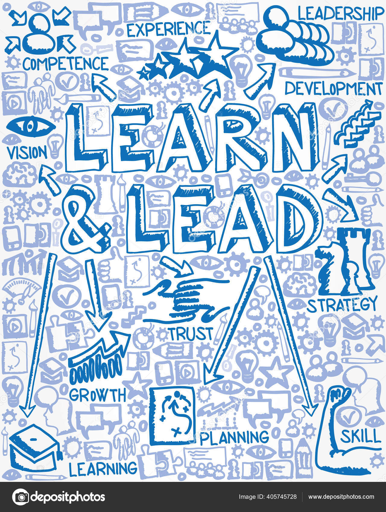 Vector Illustration Icon Collection Learn Lead Concept Stock Vector ...