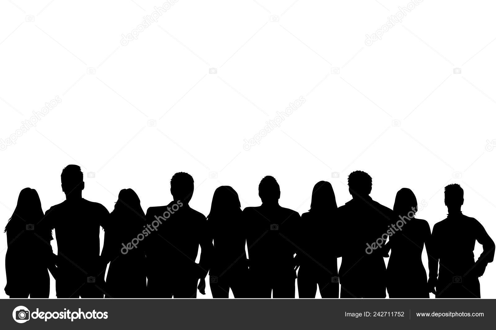 Silueta De Multitud De Personas Siluetas De Una Multitud De Personas