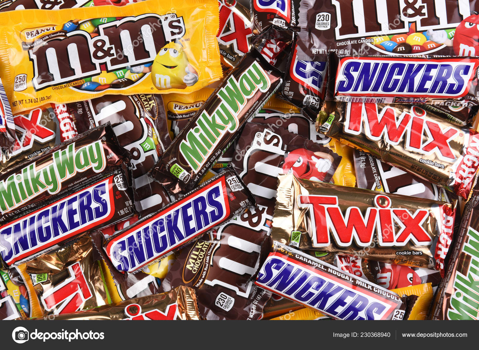 Irvine California October 2018 Assortment Full Size Candy Bars Mars Stock Editorial Photo