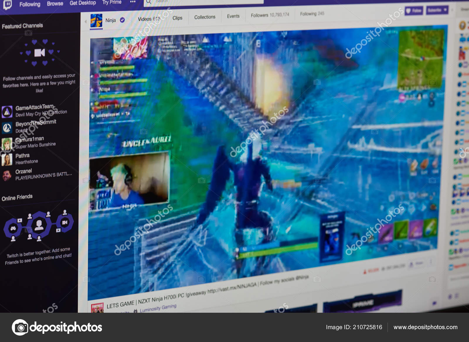 Twitch streaming app menu — Stock Editorial Photo © dimarik #210725816