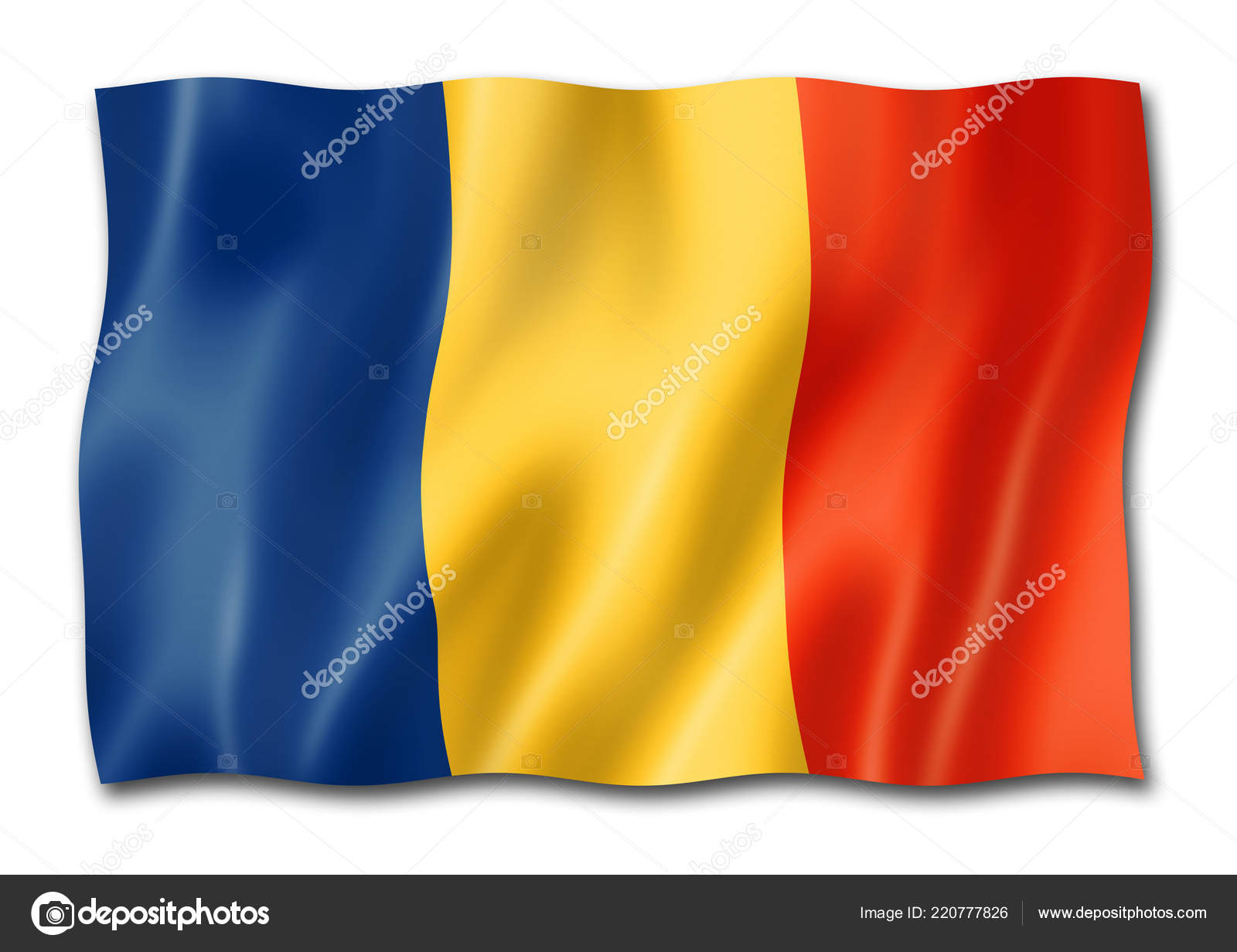 Chad Flag Three Dimensional Render Isolated White — Stock Photo ...
