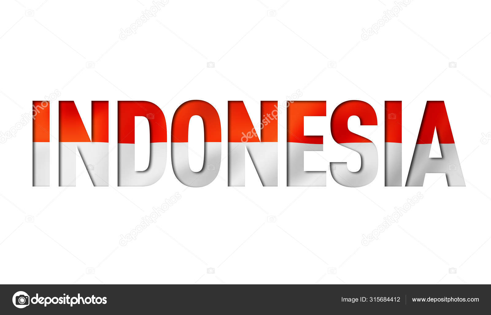 Indonesian flag text fuente — Foto de stock © daboost #315684412