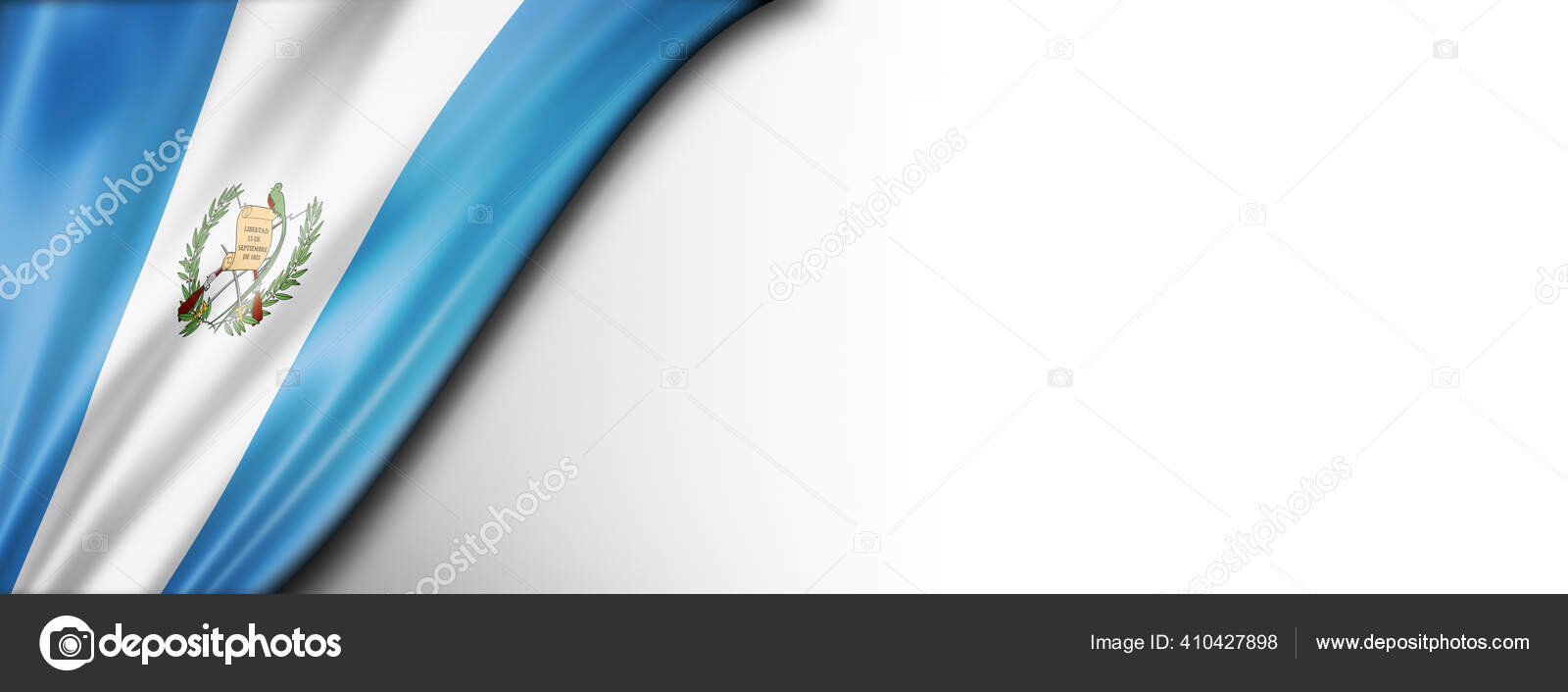 Guatemala Flag Isolated White Horizontal Panoramic Banner — Stock Photo ...