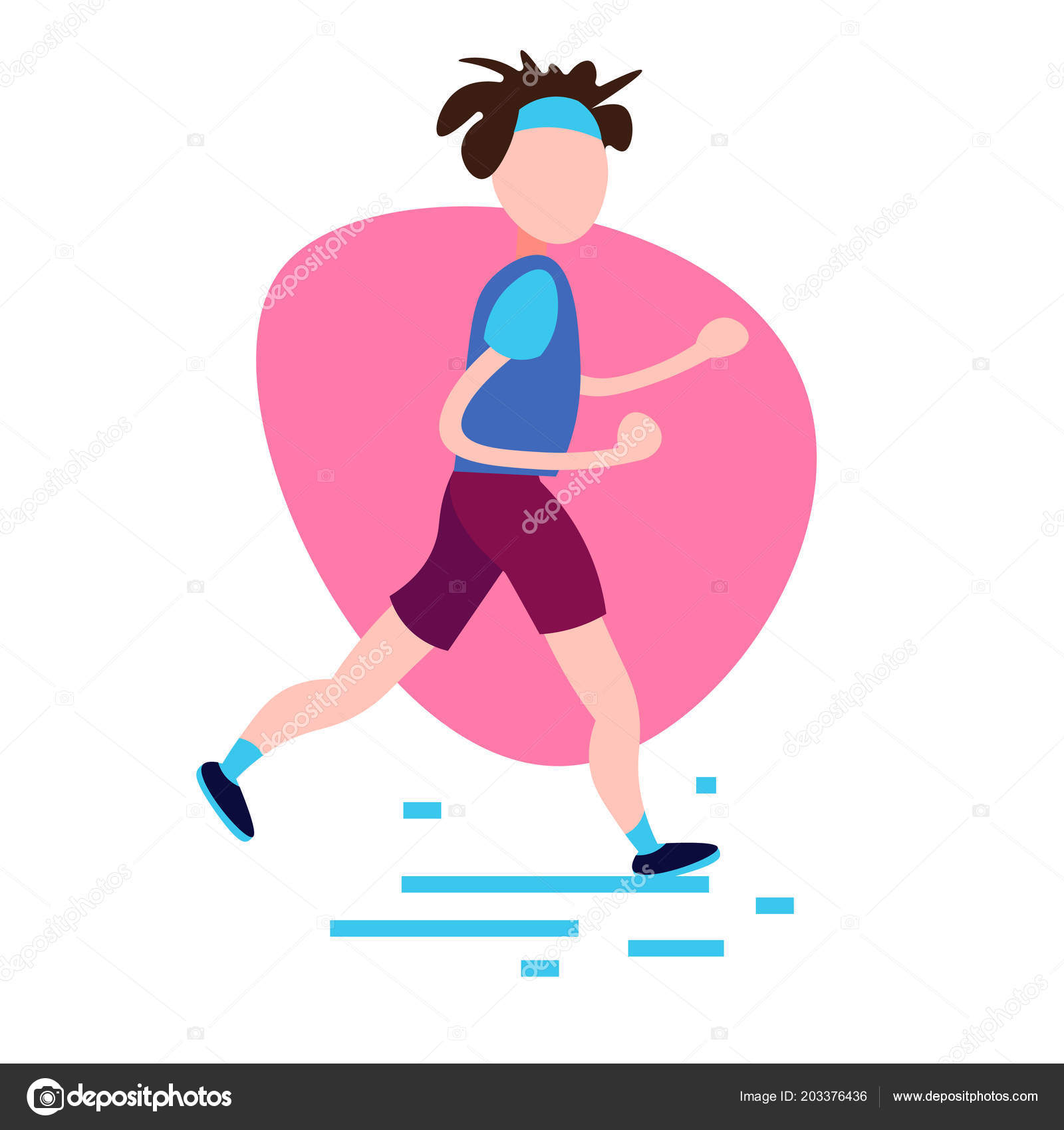 Hombre corriendo entrenamiento sobre fondo blanco personaje de dibujos ...