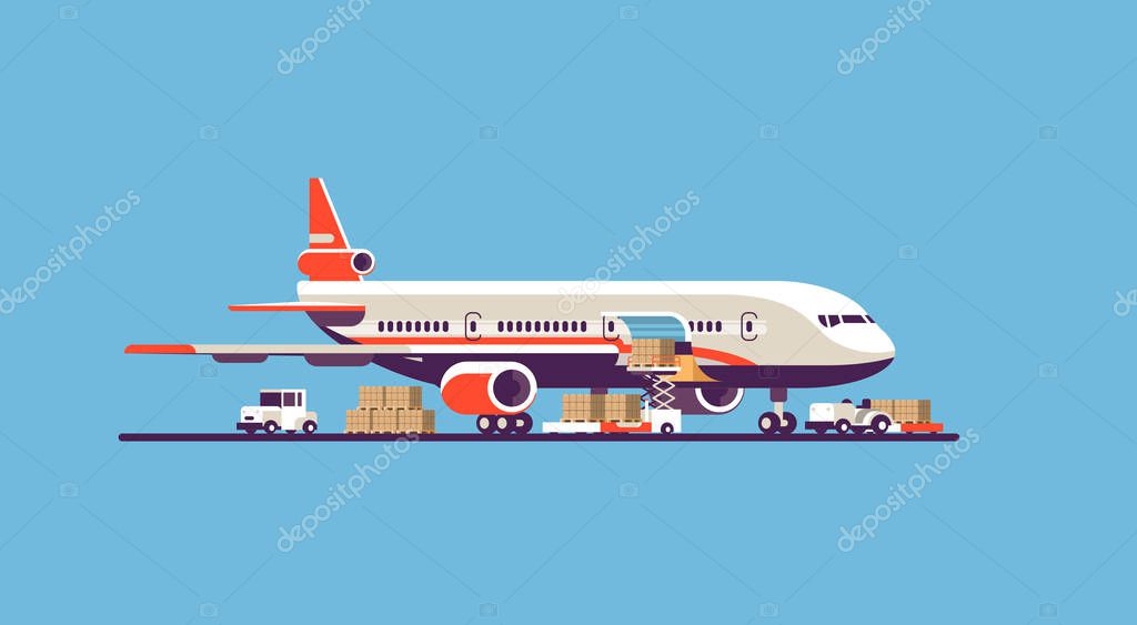 transporte avión avión entrega express preparación vuelo aeropuerto ...