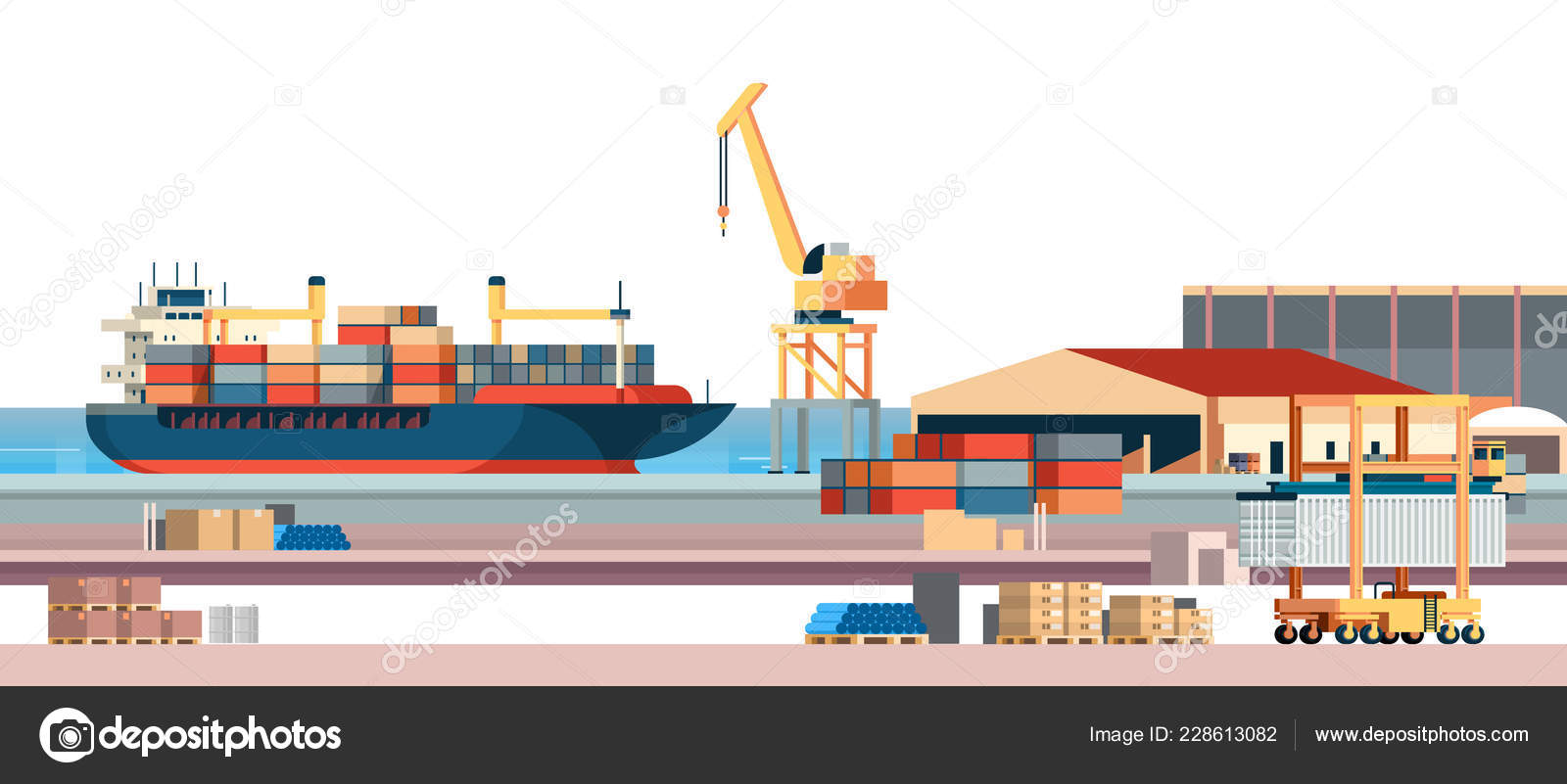Industrial sea port cargo logistics container import export freight ...