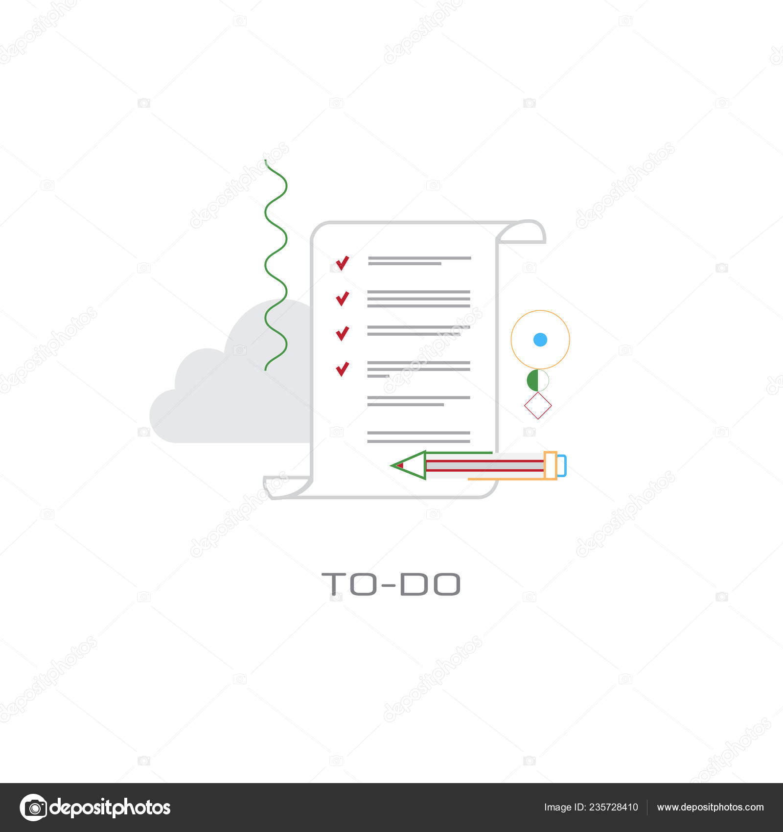 Business planning paper document to do check list concept line style ...