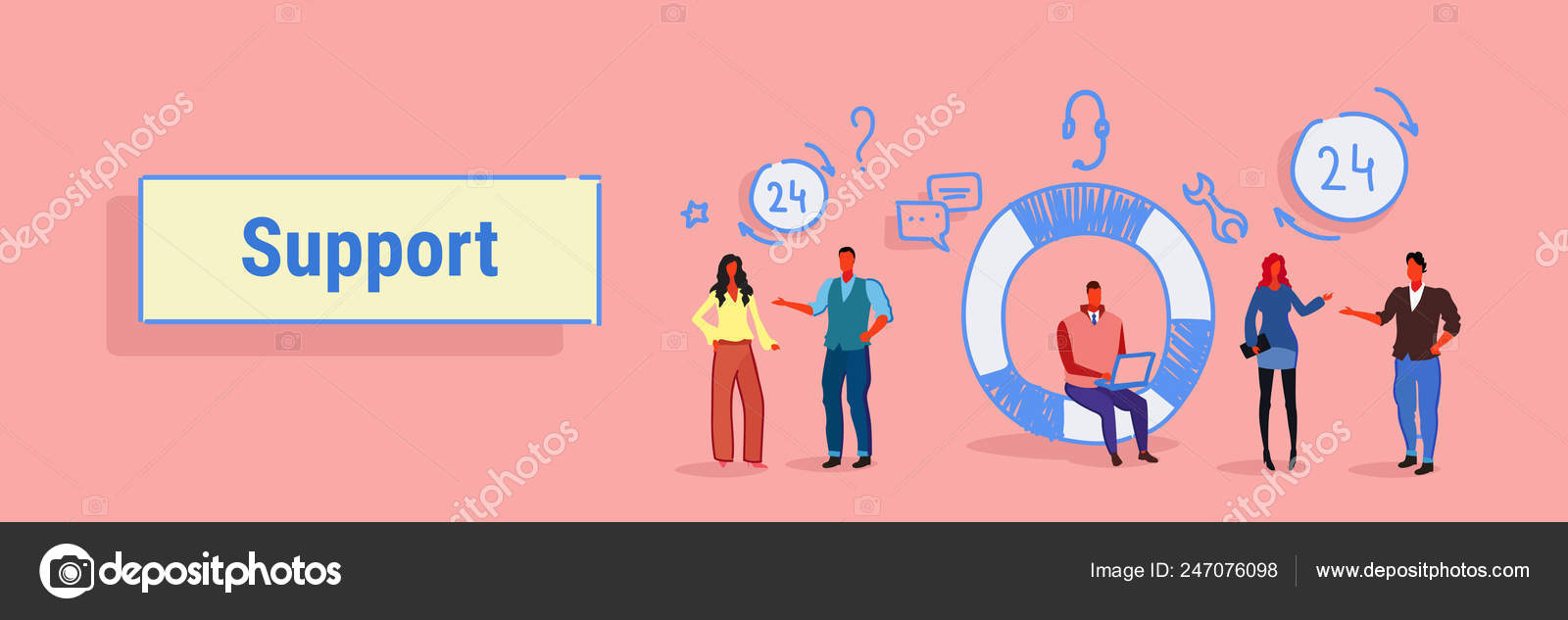 Business people technical team support center concept online customer ...