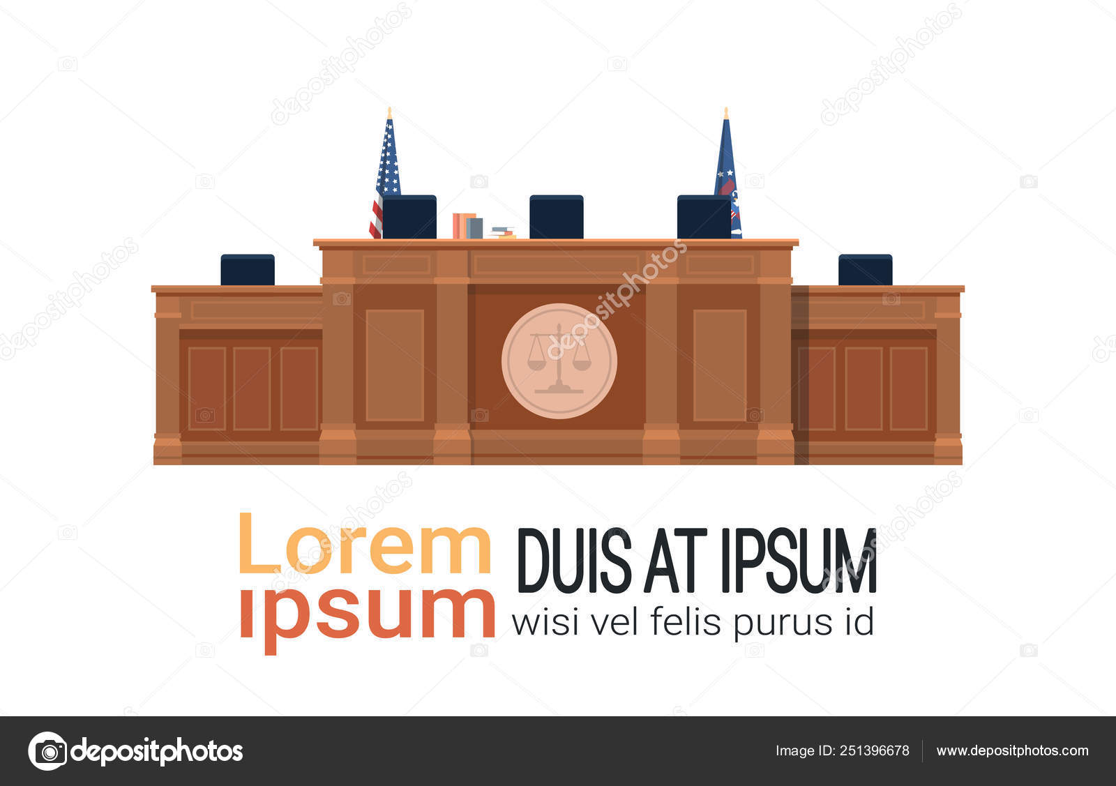 Courtroom Judge Desk