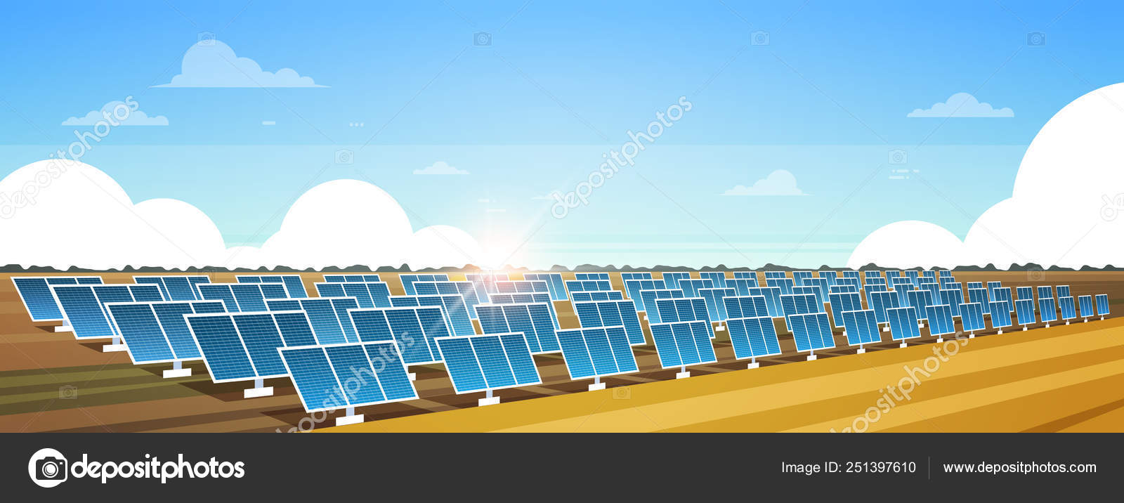 Solar energy panel fields renewable station alternative electricity ...