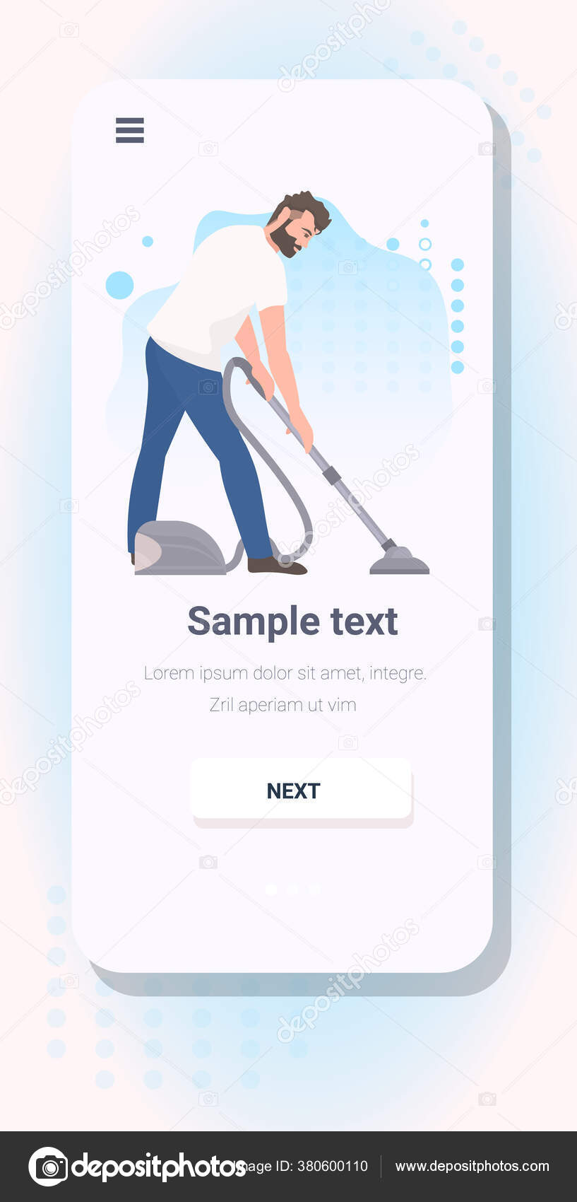 Man using vacuum cleaner guy cleaning floor housekeeping concept Stock ...