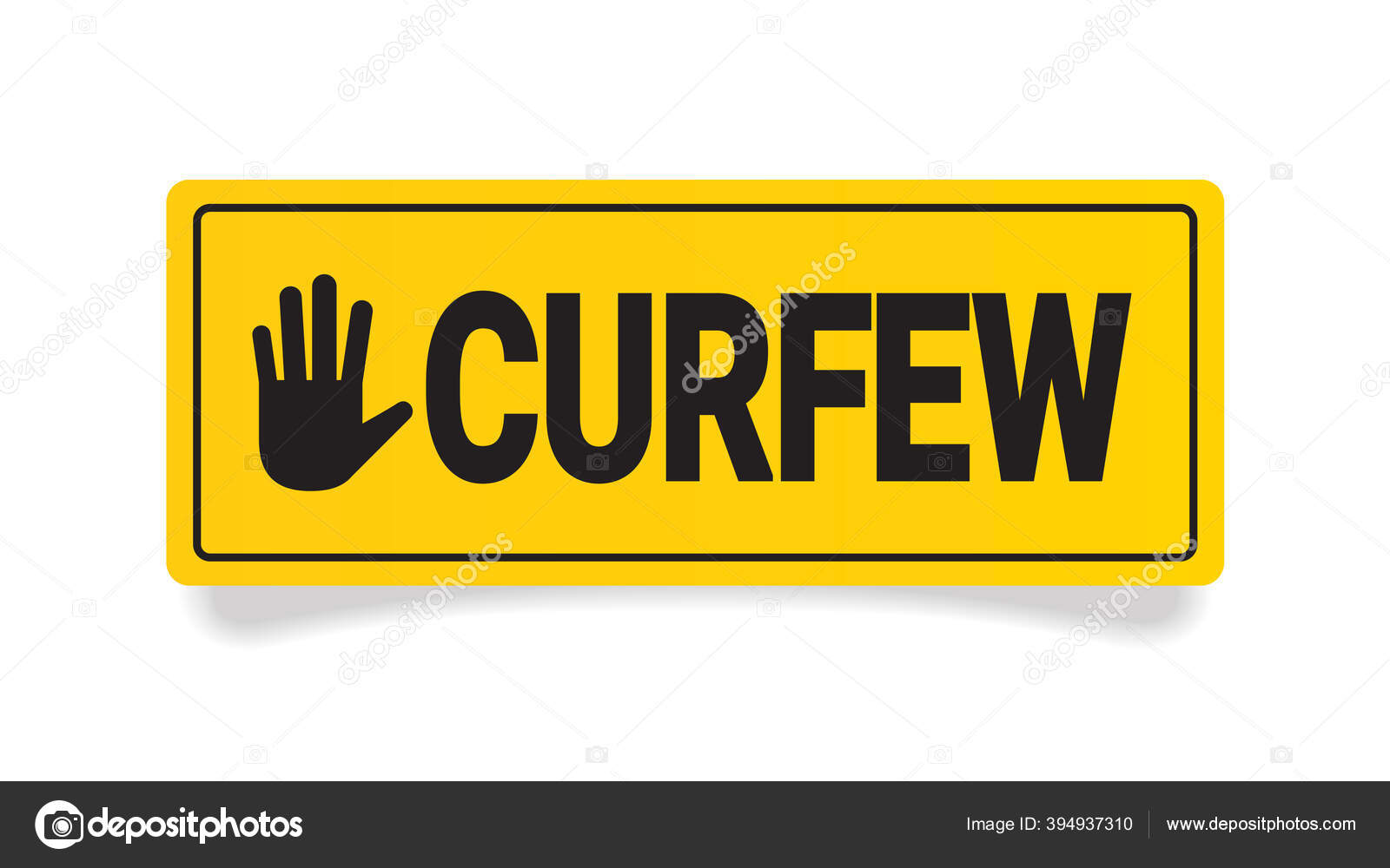 Señal de toque de queda ninguna mano de entrada señal de stop gesto ...