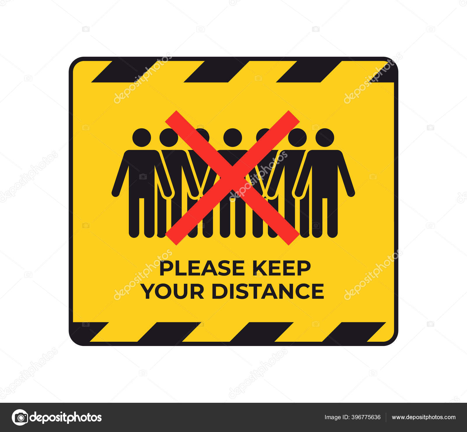 Warning sign for social distancing coronavirus pandemic protection ...