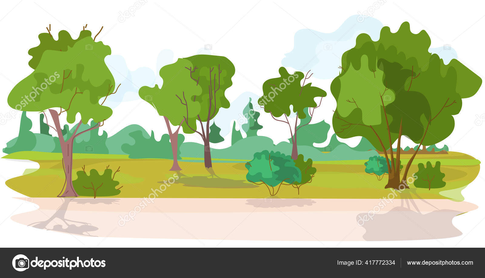 No people beautiful summer park landscape background horizontal Stock ...