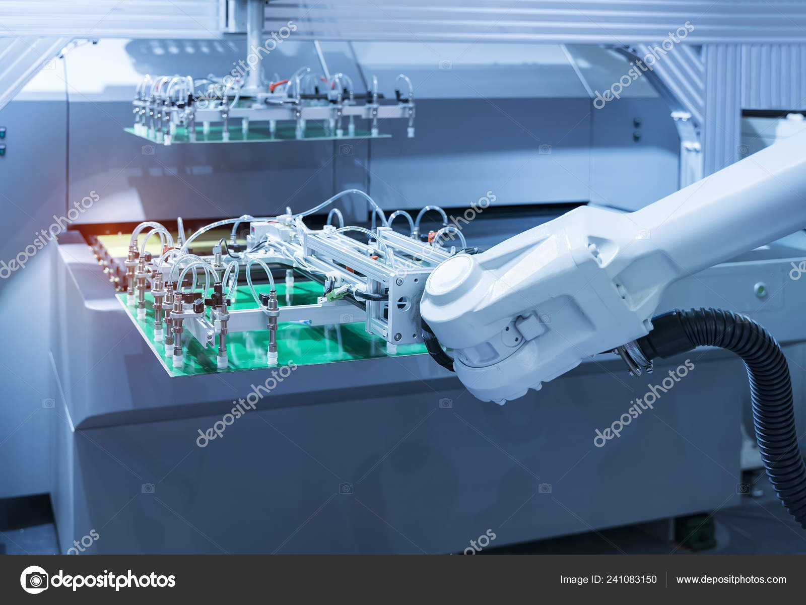 Automation Machine Assembly Computer Circuit Board Robot Arm Smart ...