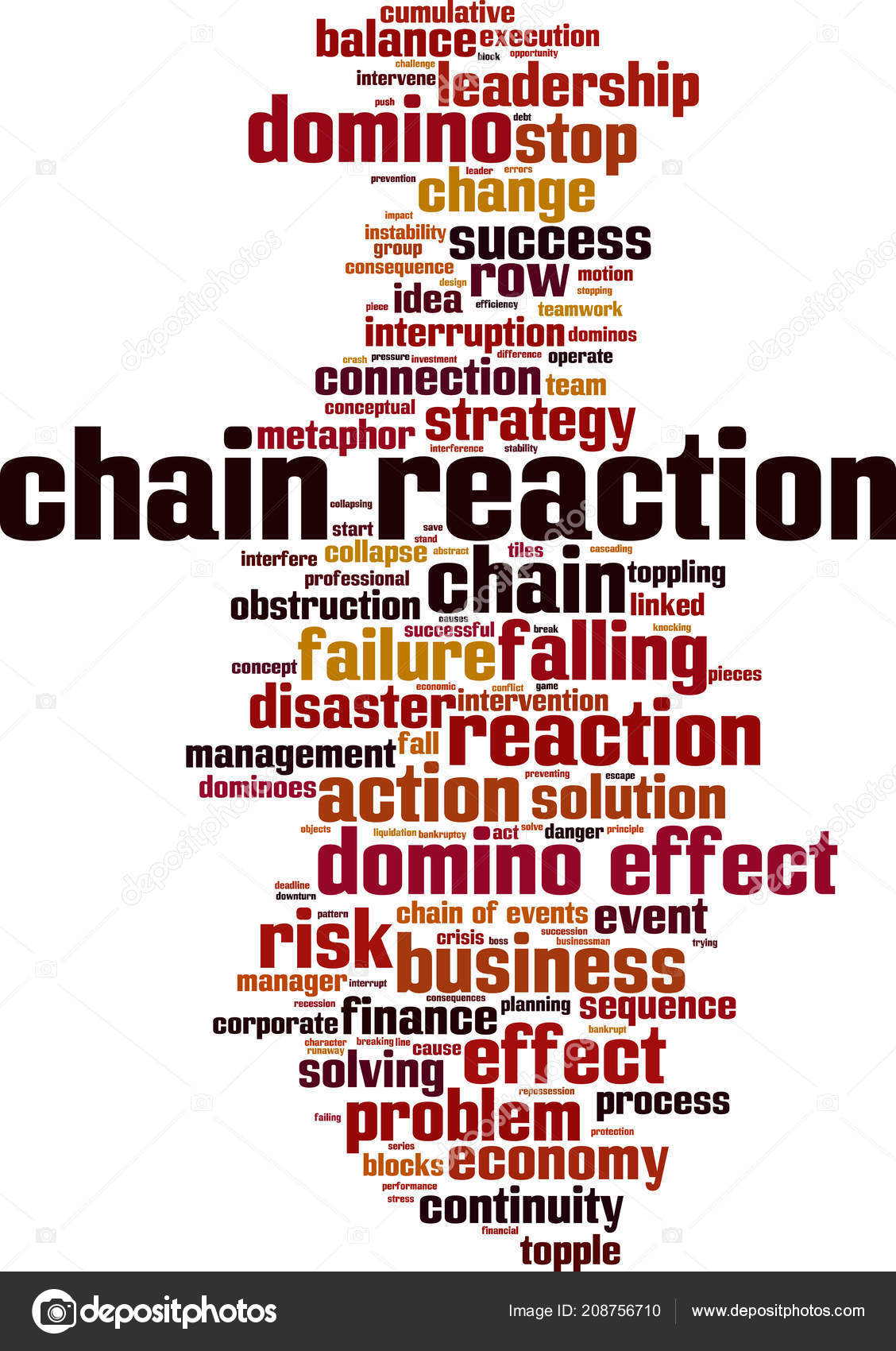 Reacción Cadena Palabra Nube Concepto Ilustración Vectorial Vector de ...