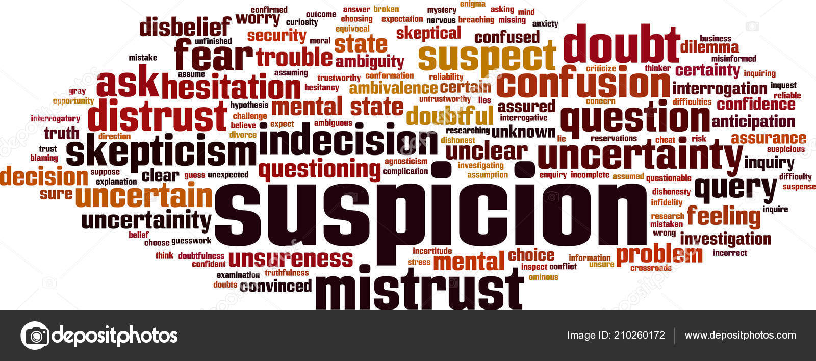 Sospecha Palabra Nube Concepto Ilustración Vectorial Vector de stock ...