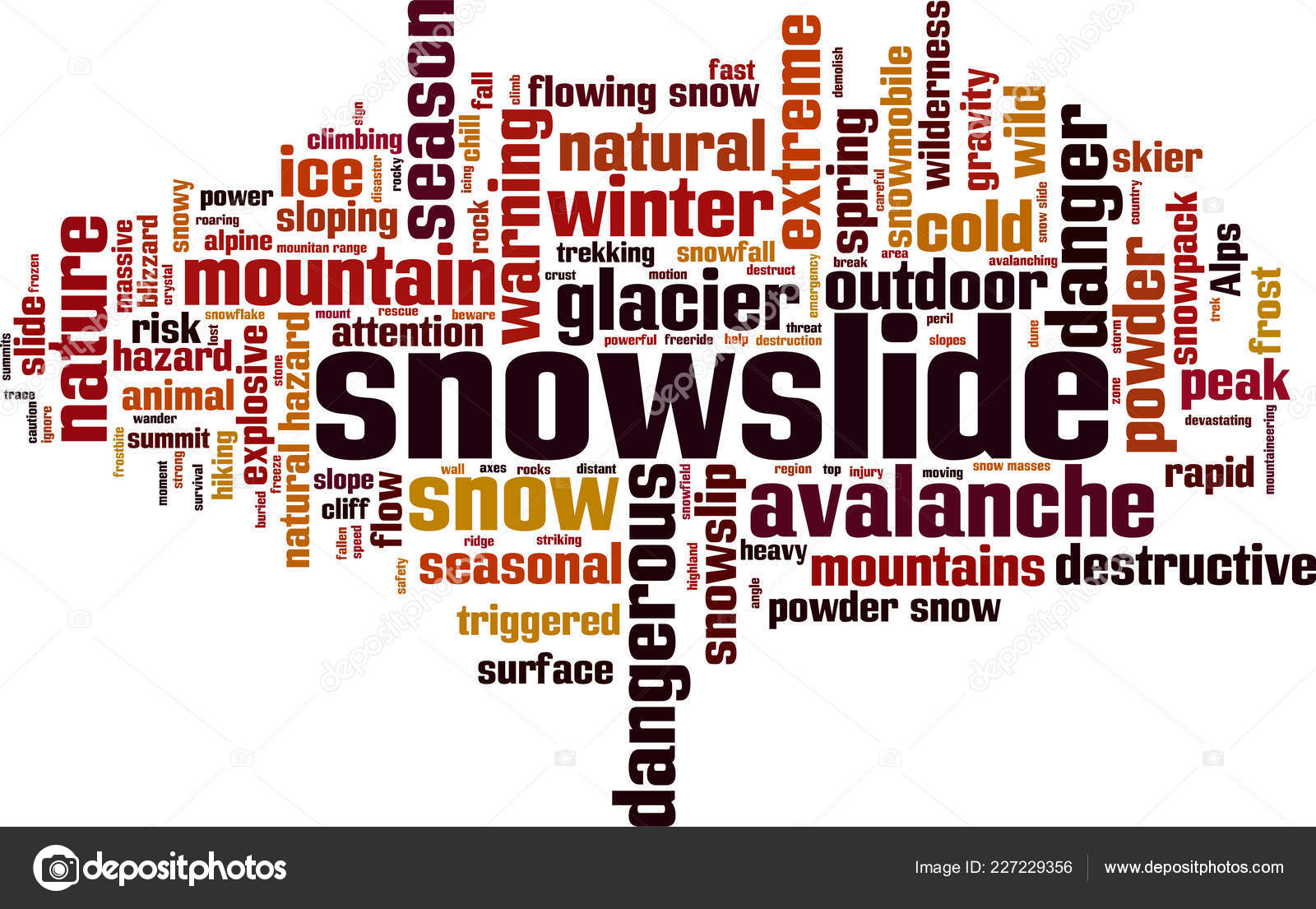 Snowslide Word Cloud Concept Vector Illustration Stock Vector Image by ...