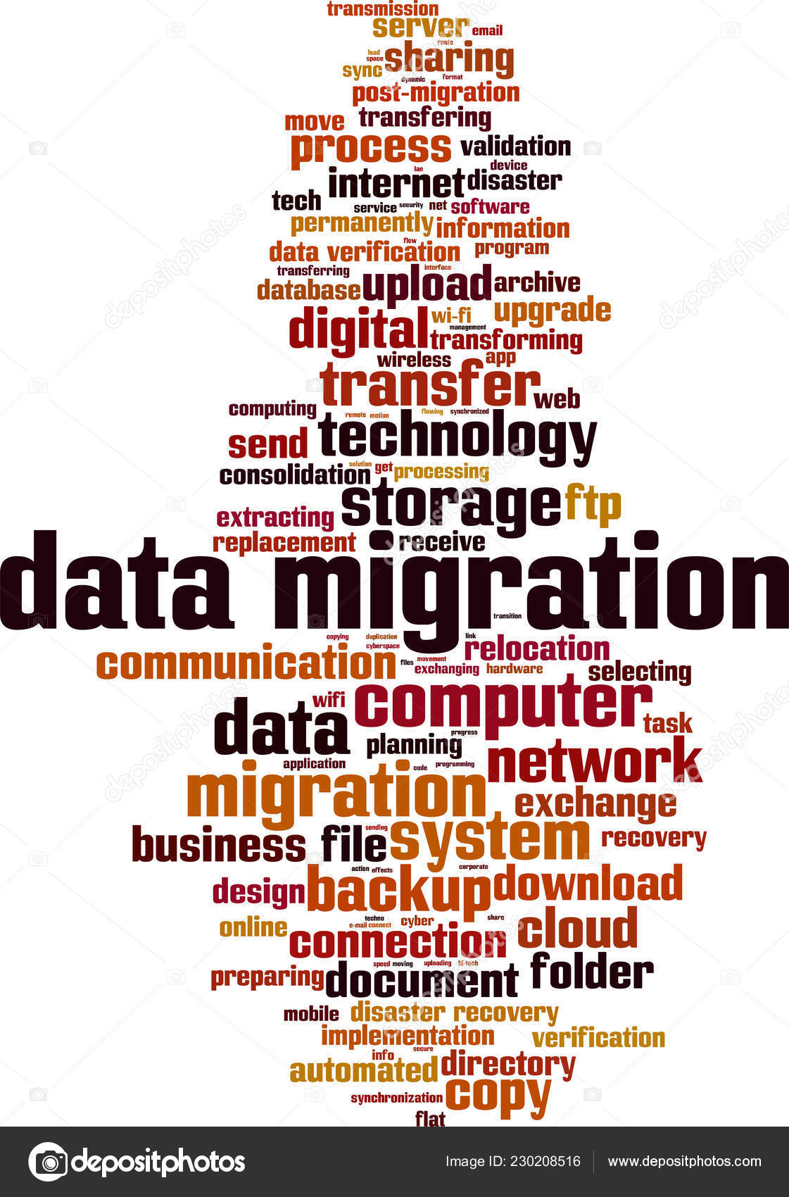 Data Migration Word Cloud Concept Vector Illustration Stock Vector ...