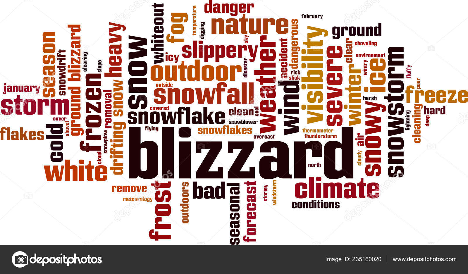 Blizzard Word Cloud Concept Vector Illustration — Stock Vector ...