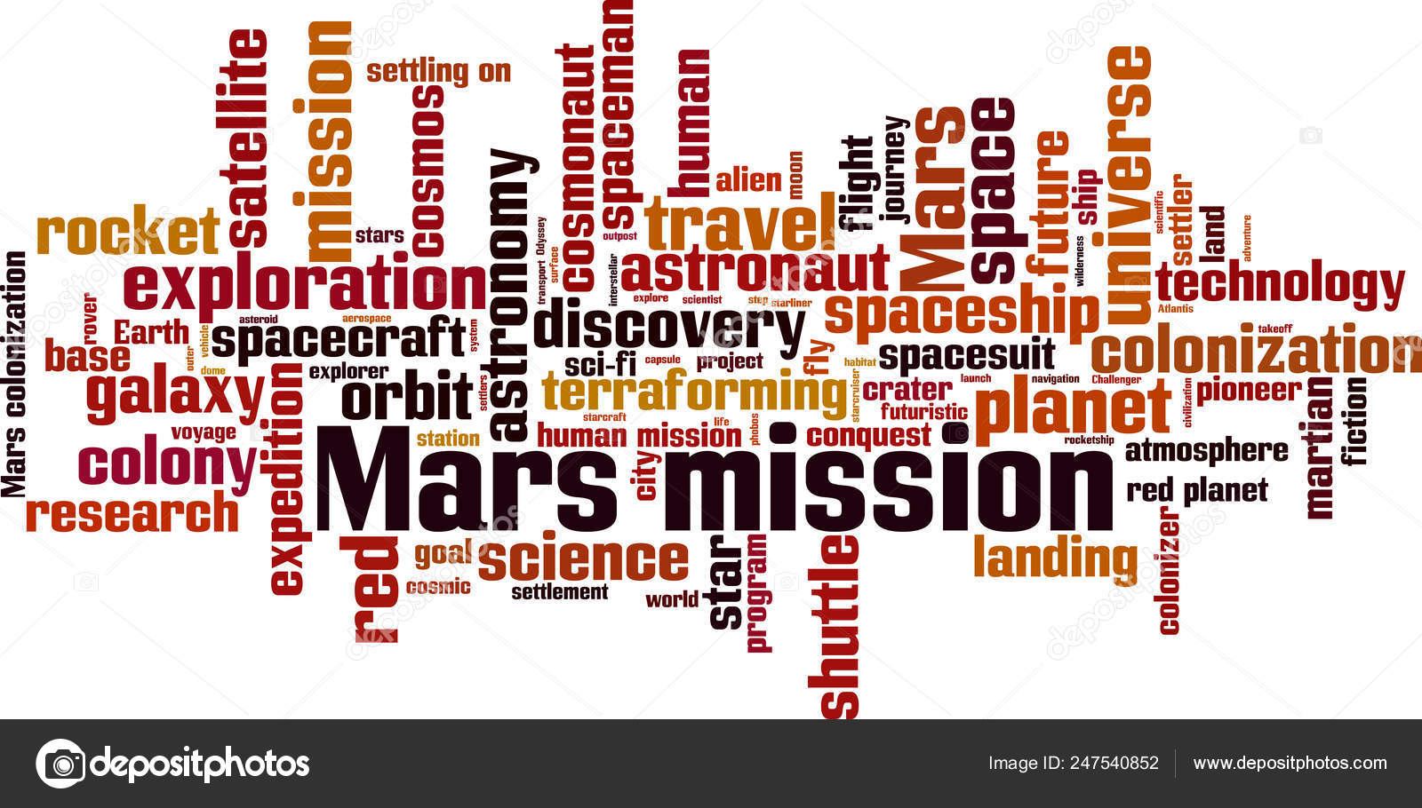 Mars Mission Word Cloud Concept Vector Illustration Stock Vector by ...