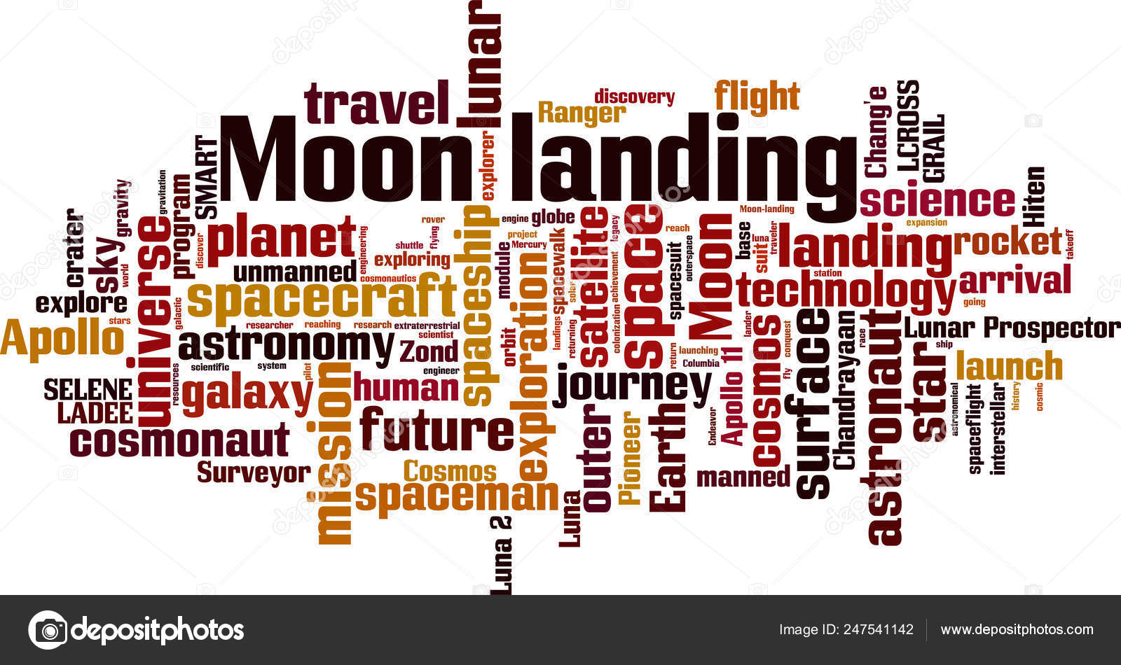 Moon Landing Word Cloud Concept Vector Illustration Stock Vector by ...