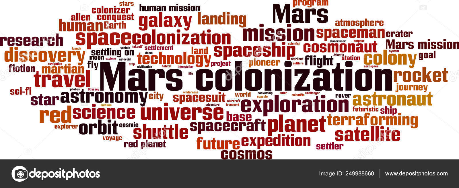 Mars Colonization Word Cloud Concept Vector Illustration Stock Vector ...