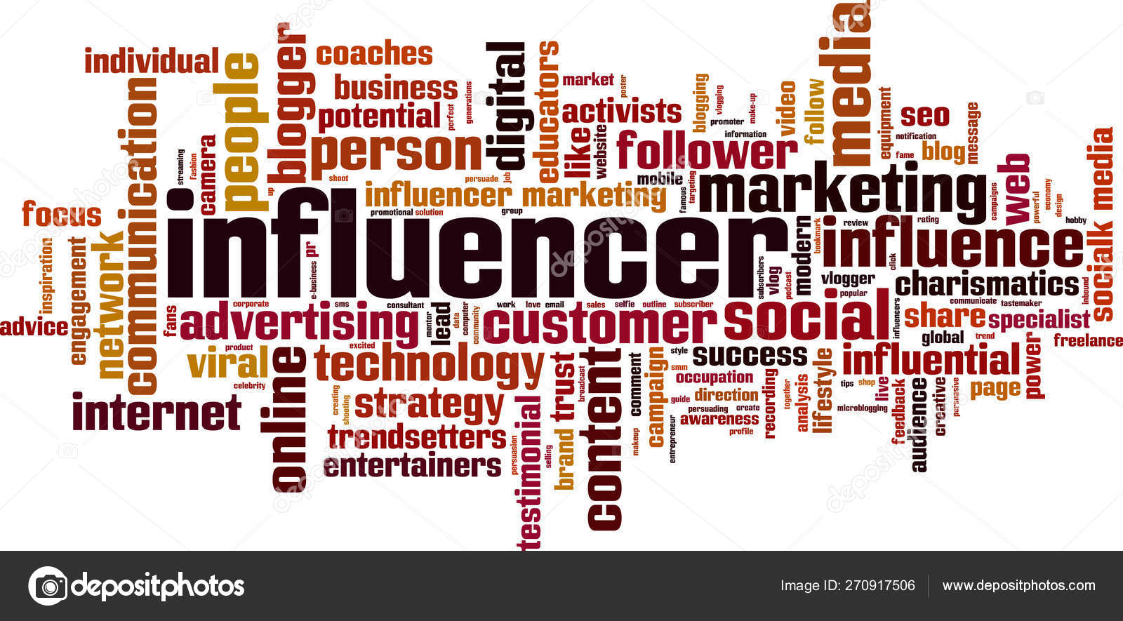 Influencer Word Cloud Concept White Background Stock Vector Image by ...